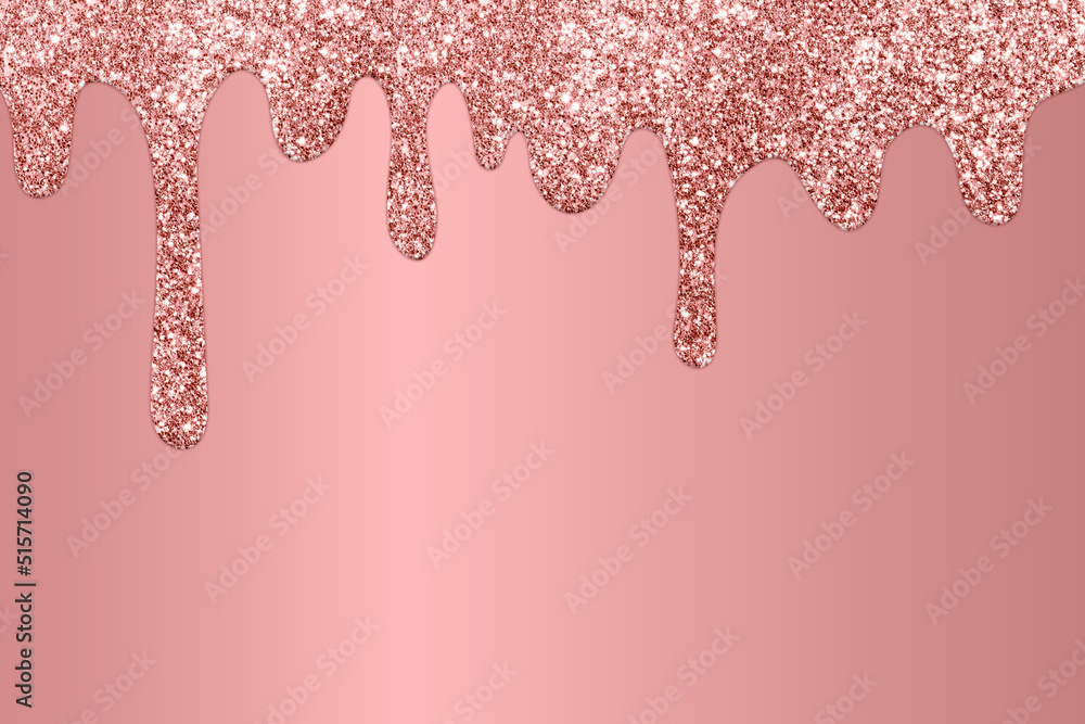 Rose Gold dripping glitter background, Dripping Glitter Background ...