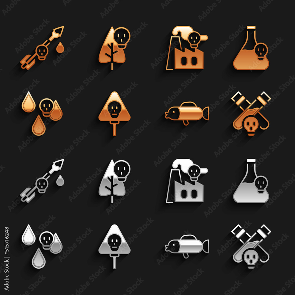 Set Bones and skull, Beaker with toxic liquid, Bottle potion, Puffer ...