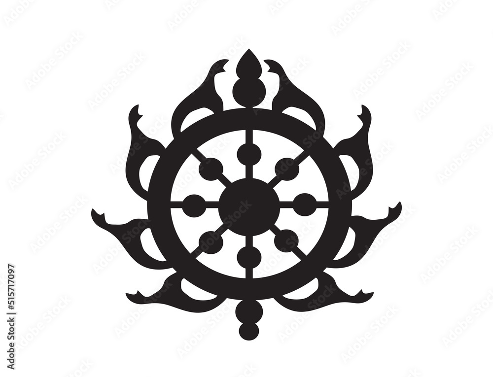 Chakra Sudarshana icon. Black silhouette Stock Vector | Adobe Stock