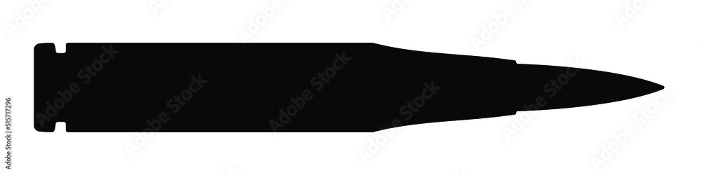 Bullet vector black icon. High caliber sniper bullet vector icon. Icon ...