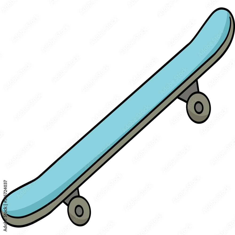 Skateboard Cartoon Colored Clipart Illustration Stock Vector | Adobe Stock