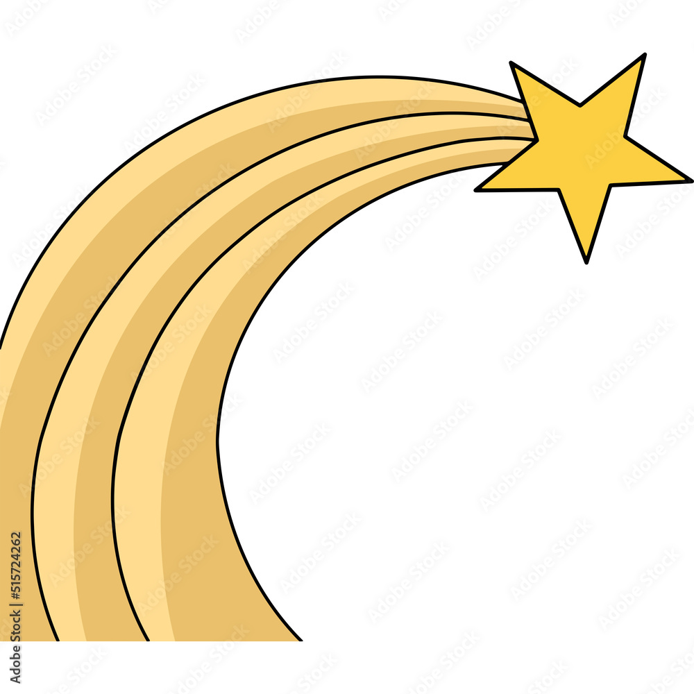 Shooting Star Cartoon Colored Clipart Illustration Stock Vector | Adobe ...