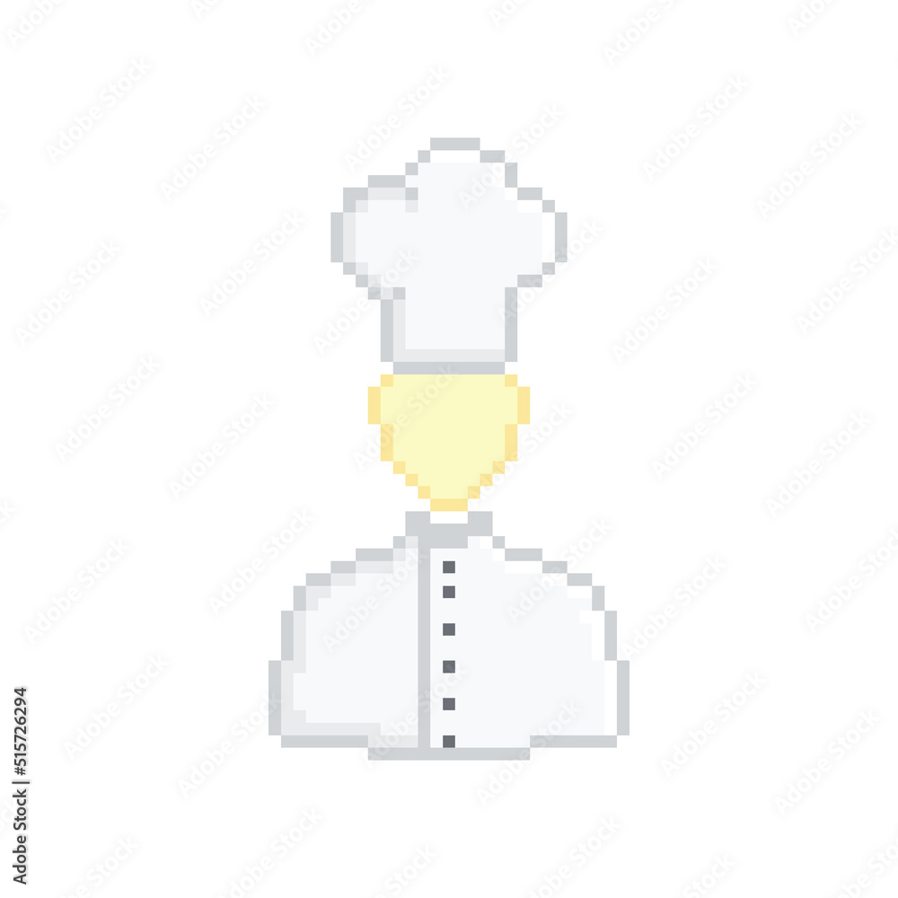 Chef vector icon. Vector pixel art design. Cook concept 8 bit logo for ...