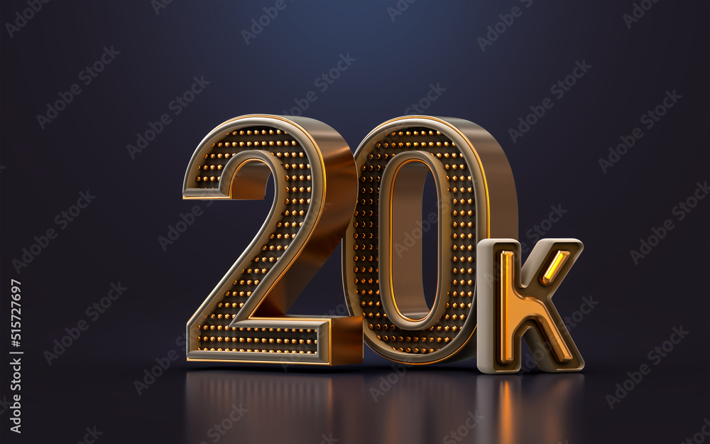gold luxury Thank you for 20k followers online social banner happy ...