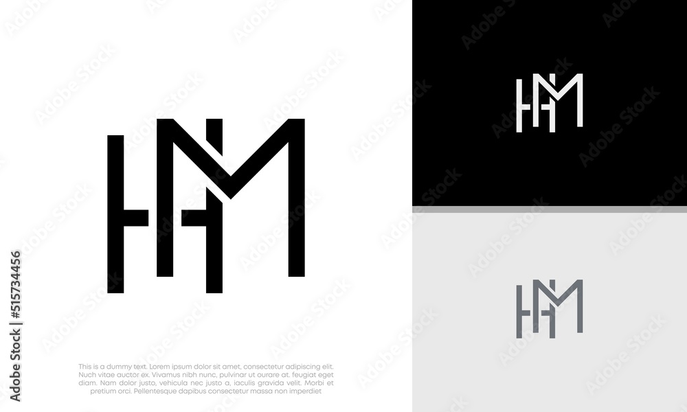 Initials HM logo design. Initial Letter Logo. Stock Vector | Adobe Stock