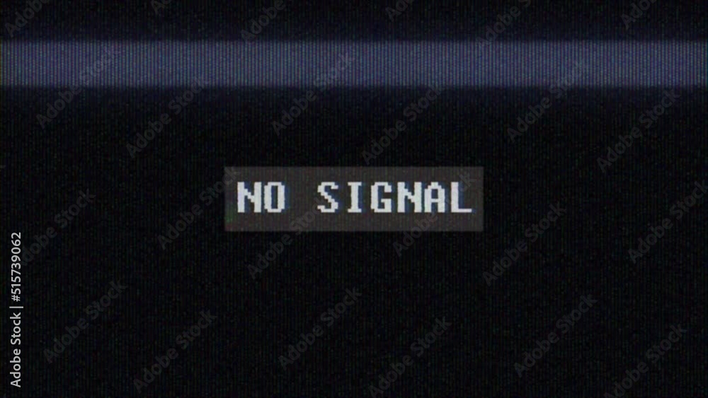 Source No signal old vintage TV. Rolling bars on TV screen. No signal ...
