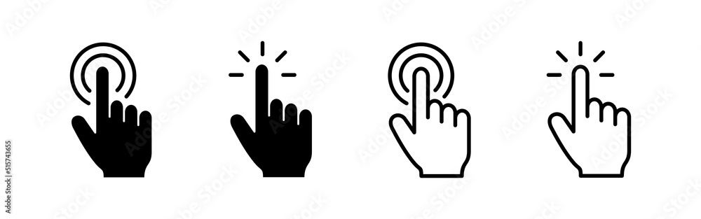 Hand cursor icon vector. cursor sign and symbol. hand cursor icon clik ...