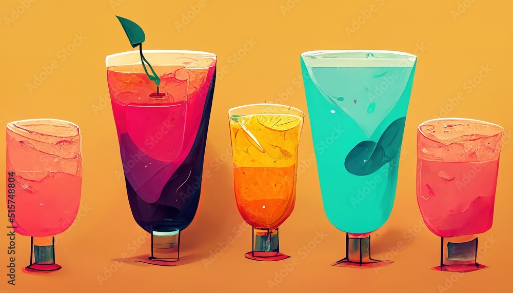 Cocktail drinks summer party fun time poster cocktails design template ...