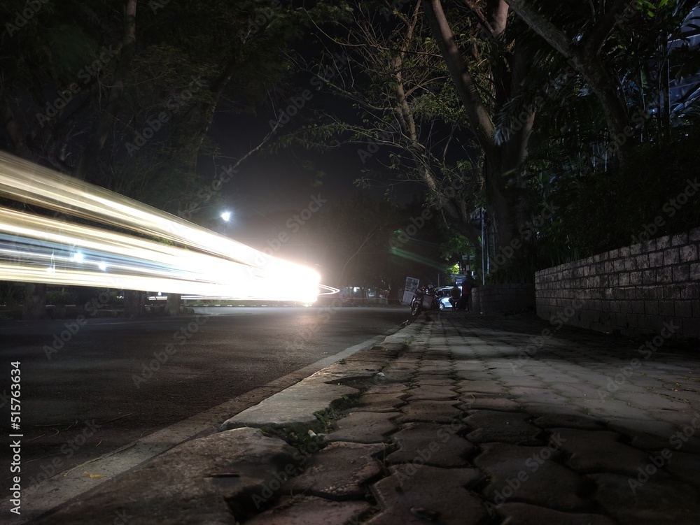 Speed Traffic - light trails on motorway highway at night, long ...
