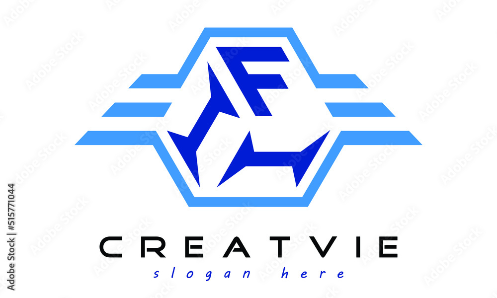 IFI three letter geometrical wings logo design vector template ...