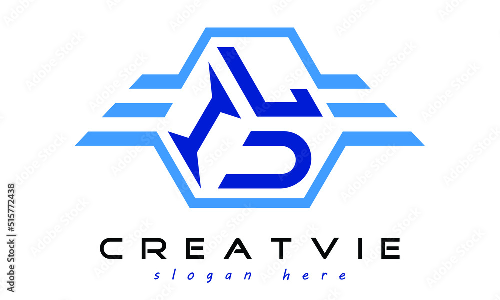 ILU three letter geometrical wings logo design vector template ...