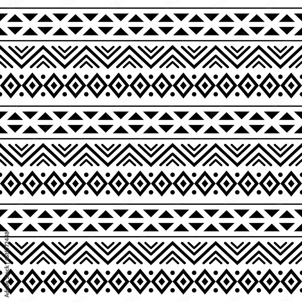 Polynesian Maori aztec tribal seamless pattern. Background for fabric ...