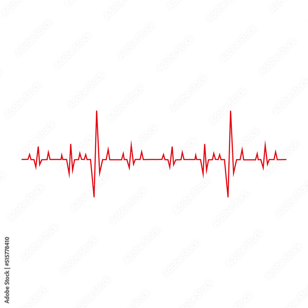 Heart pulse. Red and white colors. Heartbeat lone, cardiogram ...