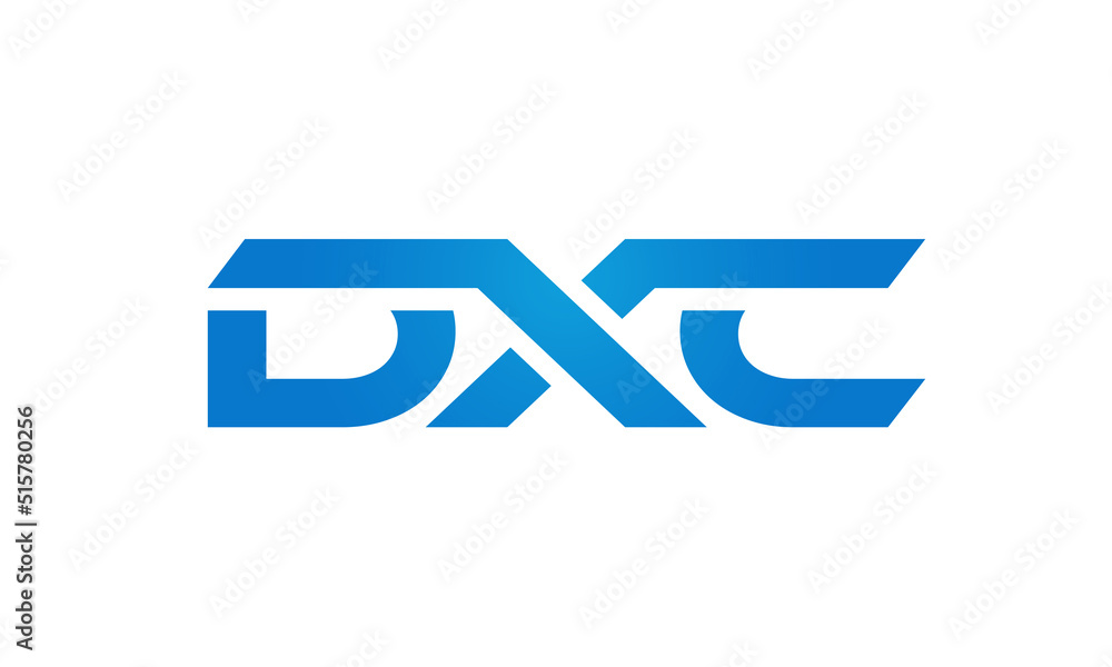 Connected DXC Letters logo Design Linked Chain logo Concept Stock ...