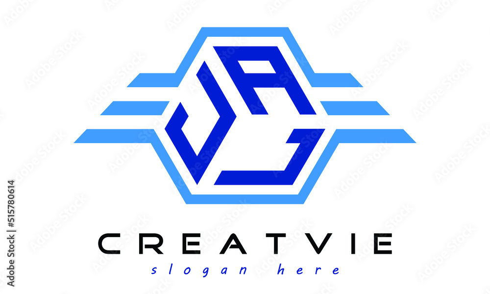 JAL three letter geometrical wings logo design vector template ...