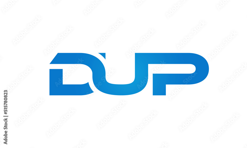 Connected DUP Letters logo Design Linked Chain logo Concept Stock ...