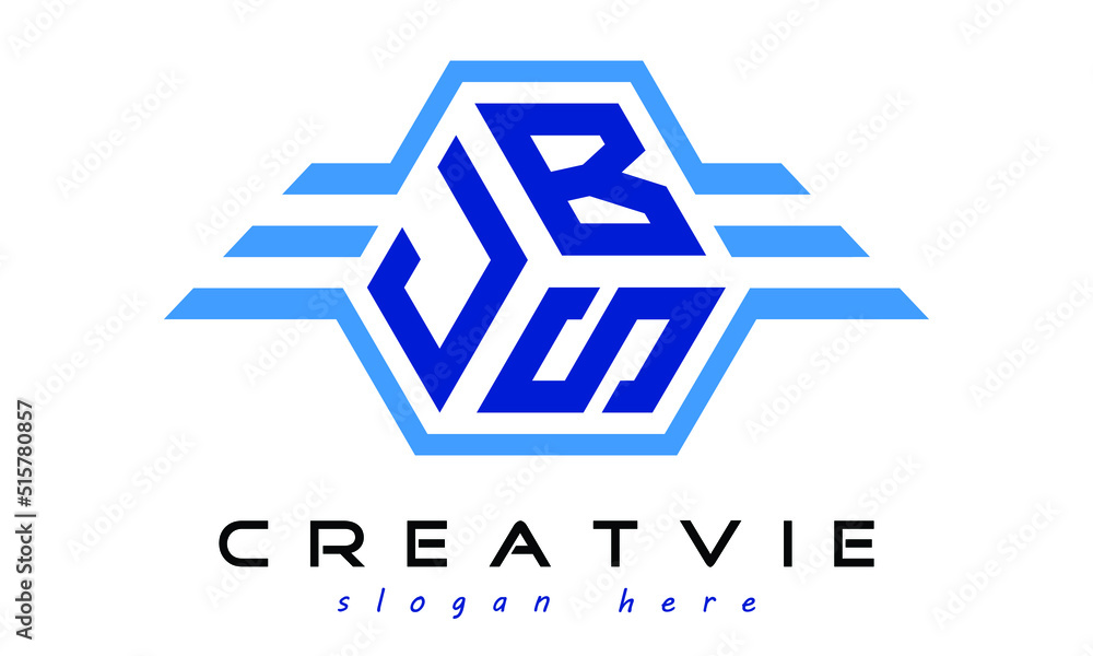 JBS three letter geometrical wings logo design vector template ...