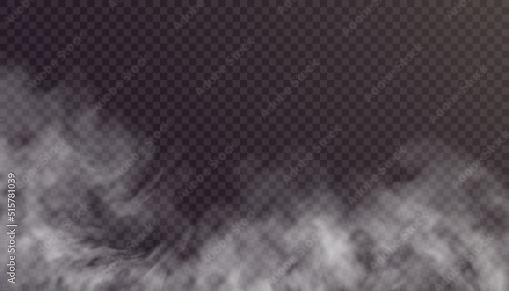 Translucent smoke isolated on a transparent background. Steam effect ...