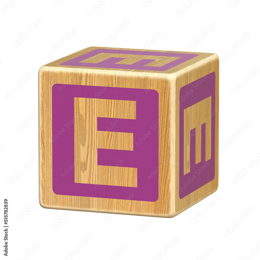 Letter E, Wooden Blocks font for Toddlers, Wood Alphabet Blocks, ABC ...