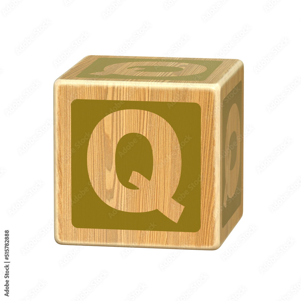 Letter Q, Wooden Blocks font for Toddlers, Wood Alphabet Blocks, ABC ...