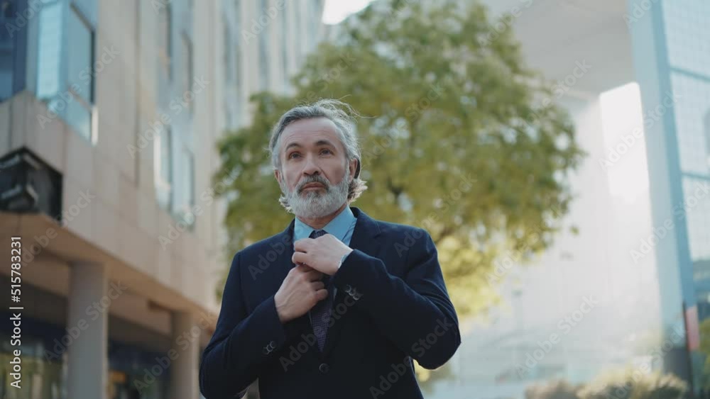 Cinematic 4k video footage of a successful senior Business man and ...