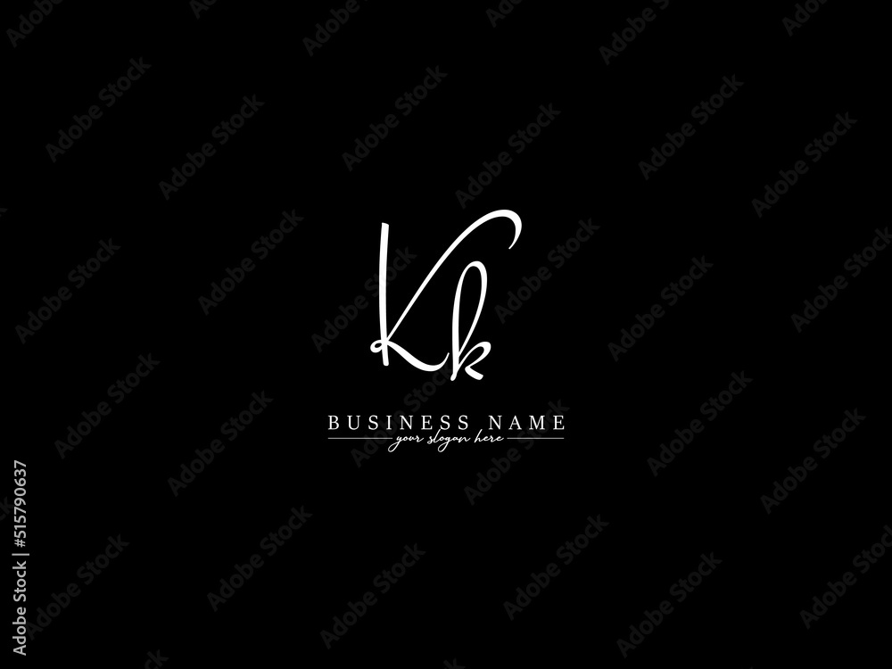 Signature KK Logo Icon Vector, Black Kk k k Signature Letter Logo Image ...