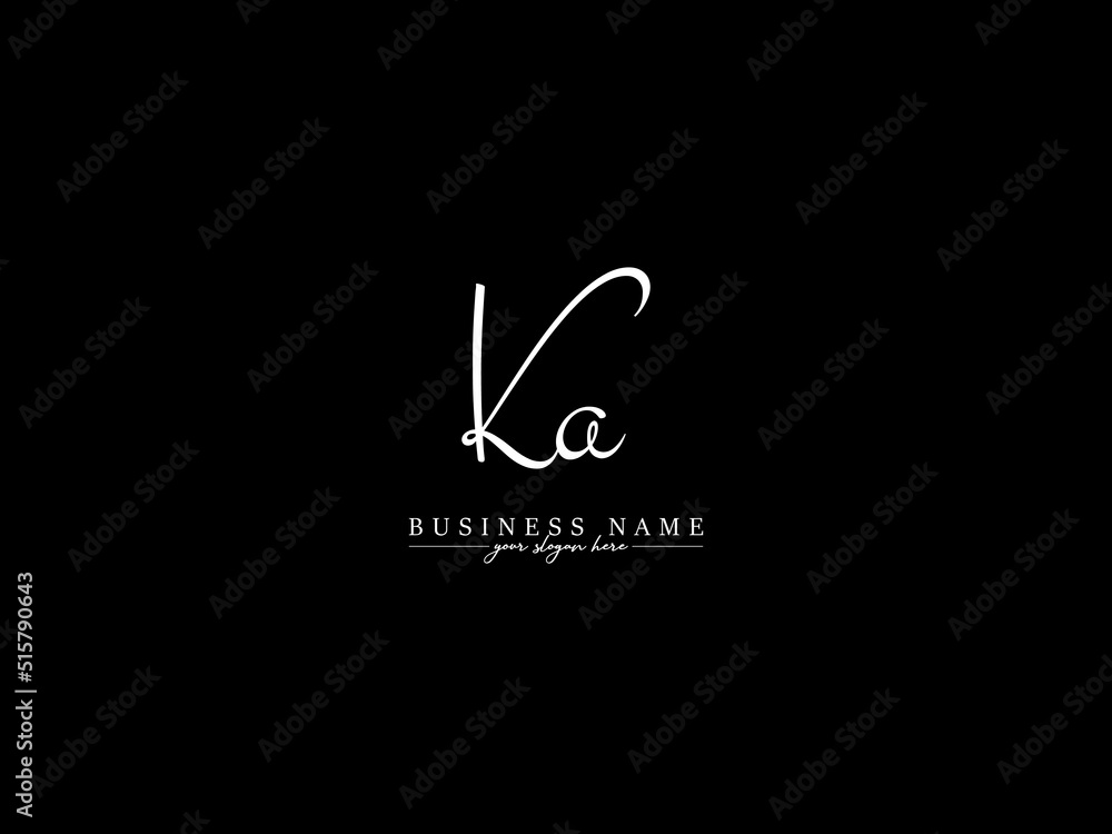 Signature KA Logo Icon Vector, Black Ka ak Signature Letter Logo Image ...