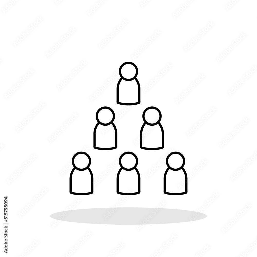 Organization chart hierarchy icon in trendy flat style. Organization ...