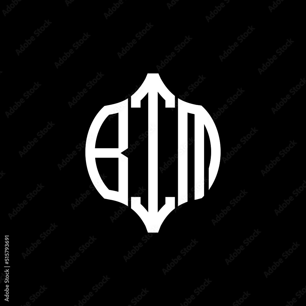 BIM letter logo. BIM best black background vector image. BIM Monogram ...