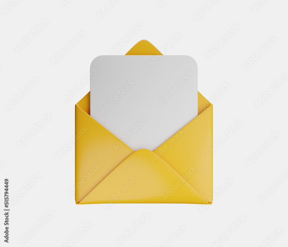 Mail and message with notification alert 3D icon. New mail notification ...