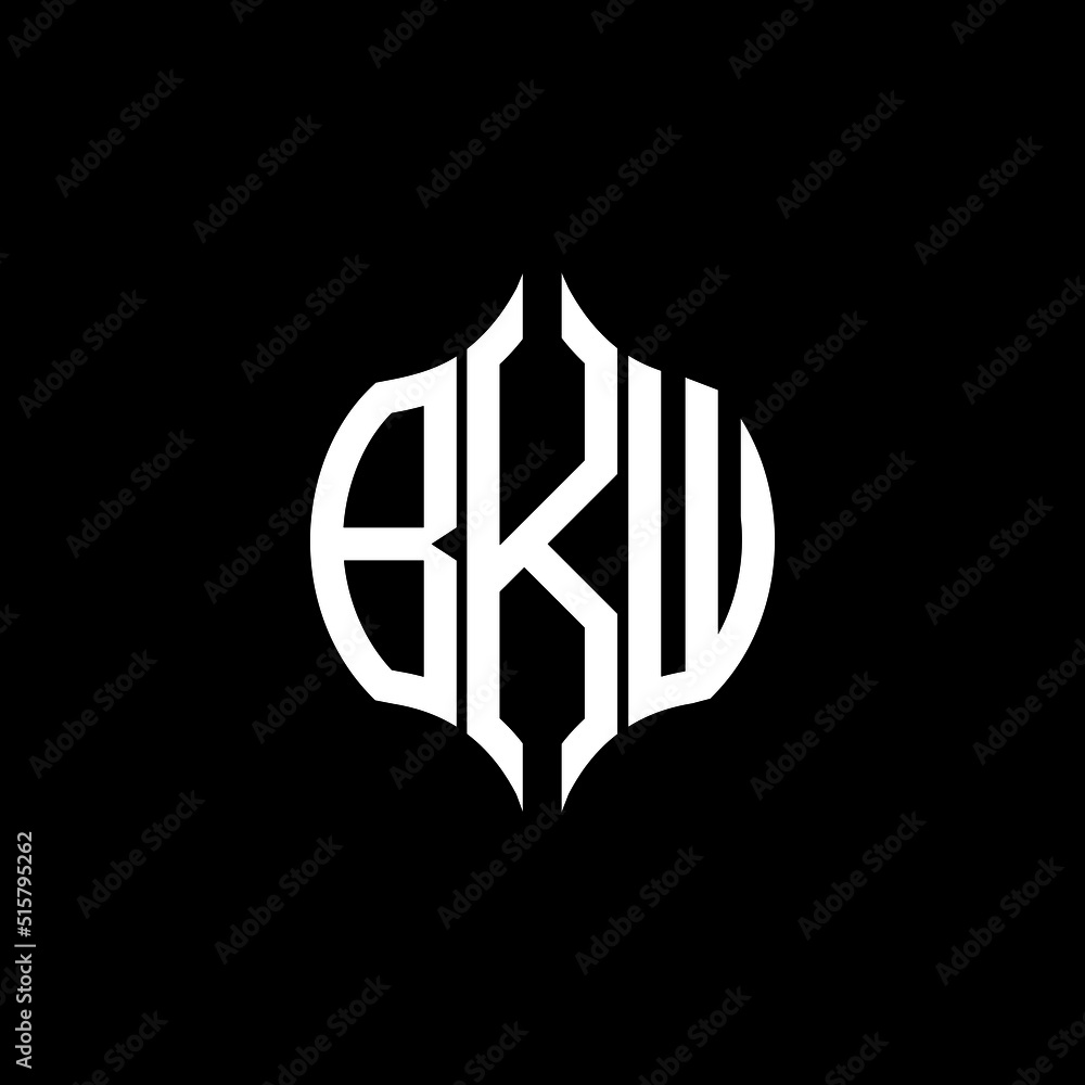BKW letter logo. BKW best black background vector image. BKW Monogram ...