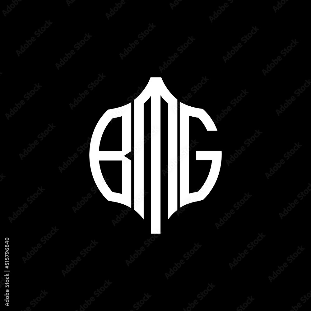 BMG letter logo. BMG best black background vector image. BMG Monogram ...