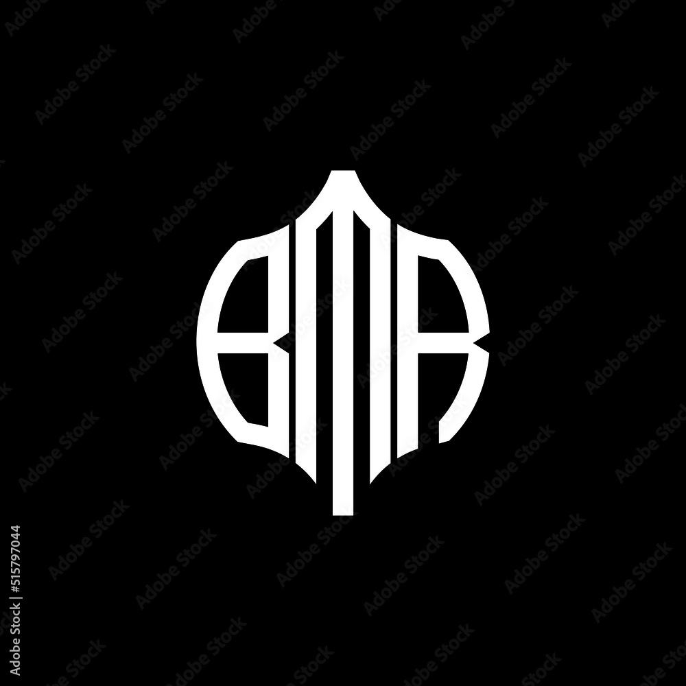 BMR letter logo. BMR best black background vector image. BMR Monogram ...