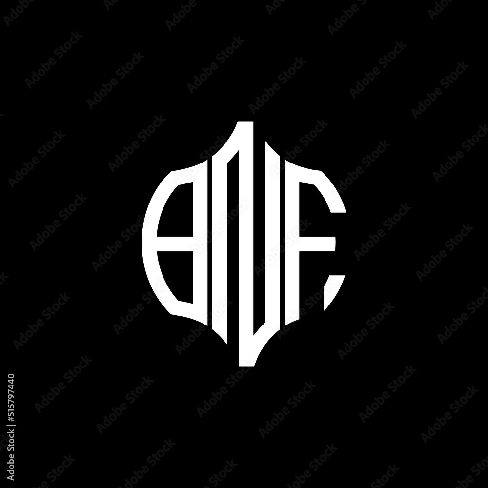 BNF letter logo. BNF best black background vector image. BNF Monogram ...
