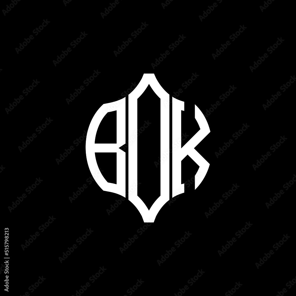 BOK letter logo. BOK best black background vector image. BOK Monogram ...