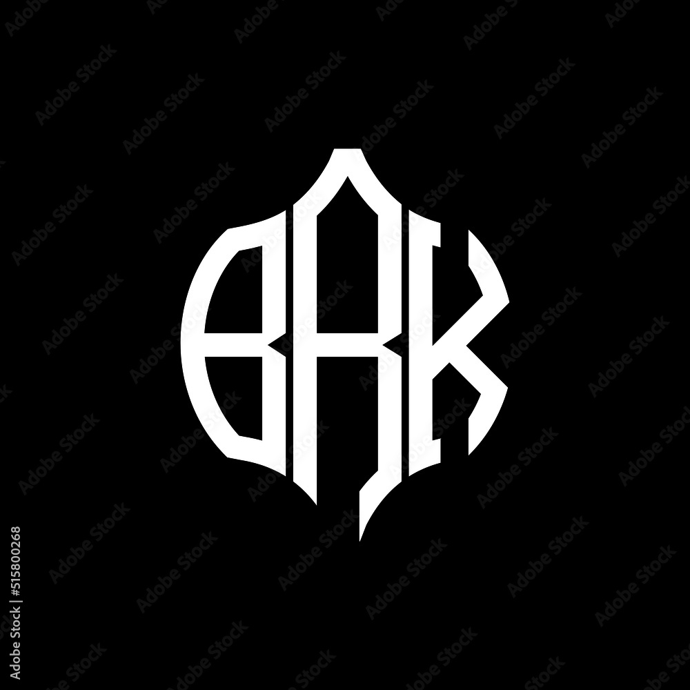 BRK letter logo. BRK best black ground vector image. BRK Monogram logo ...
