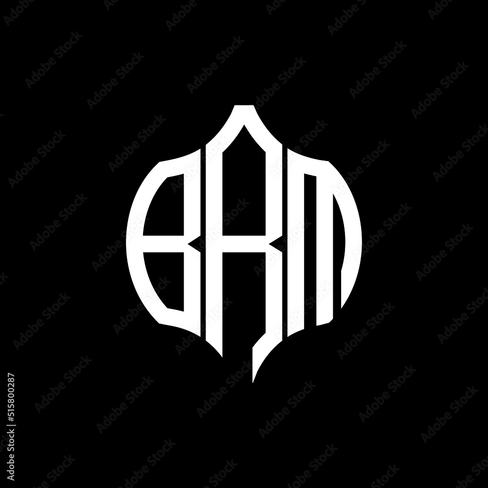 BRM letter logo. BRM best black ground vector image. BRM Monogram logo ...