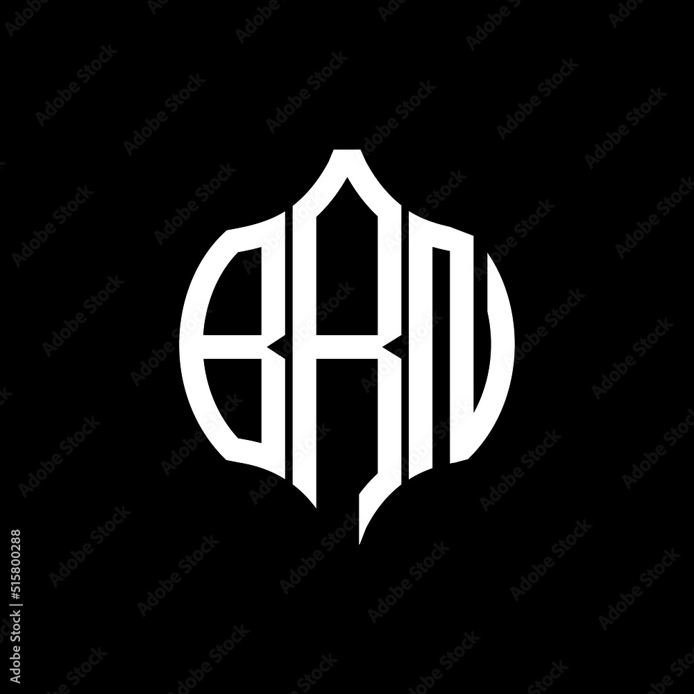 BRN letter logo. BRN best black ground vector image. BRN Monogram logo ...