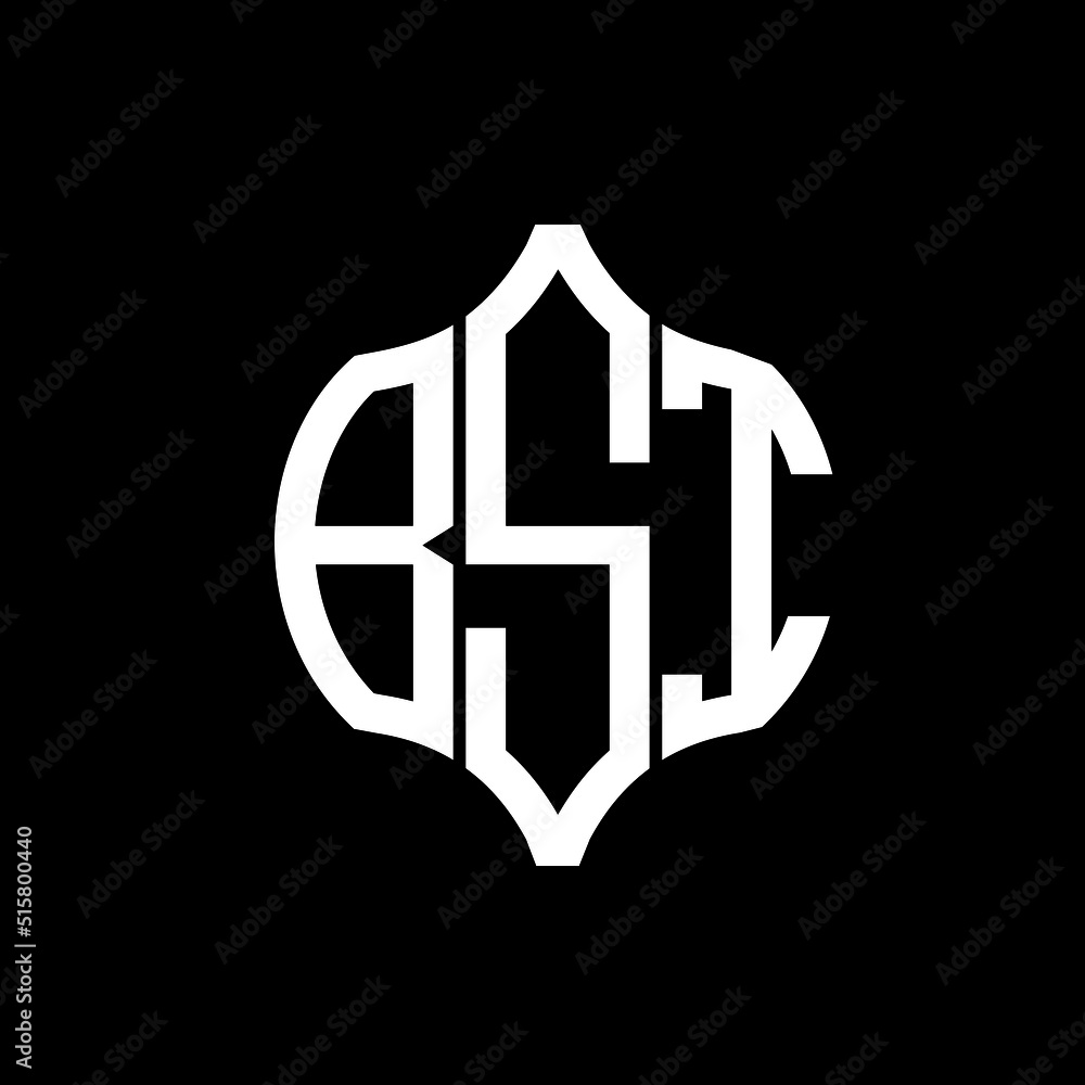 BSI letter logo. BSI best black ground vector image. BSI Monogram logo ...