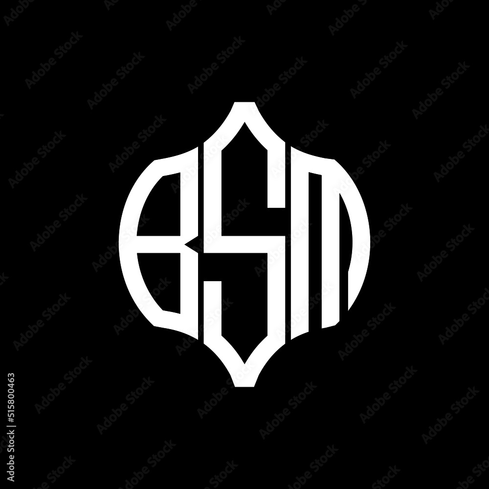 BSM letter logo. BSM best black ground vector image. BSM Monogram logo ...