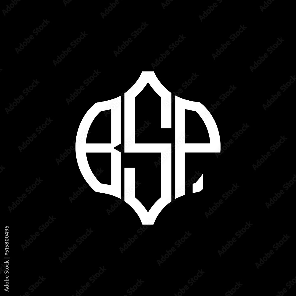 BSP letter logo. BSP best black ground vector image. BSP Monogram logo ...