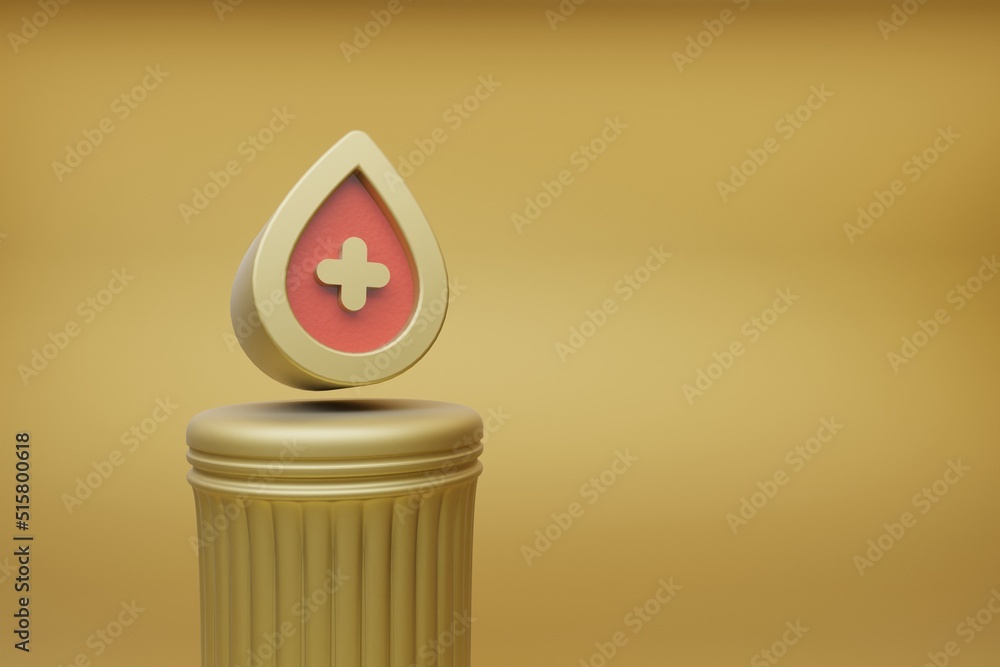 Beautiful abstract illustrations Golden Blood donation plus + symbol ...