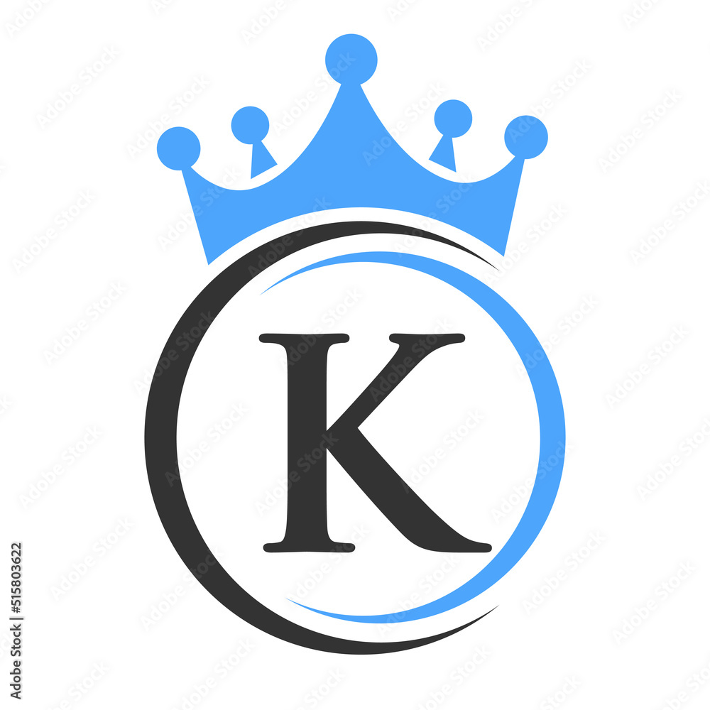 Letter K Elegant Crown Logo Template. Royal Crown Logotype Luxury Sign ...