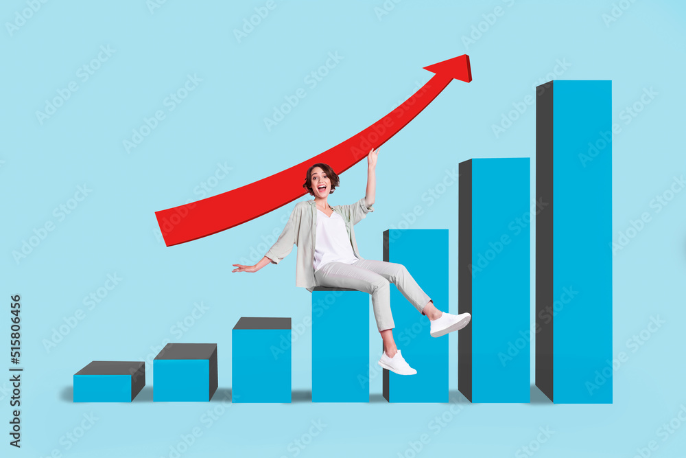 Photo cartoon comics sketch picture of purposeful lady sitting 3d ...