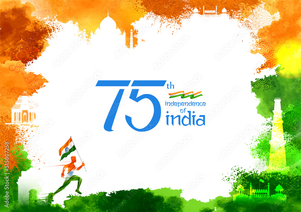 Photo & Art Print tricolor banner with Indian flag for 75th ...
