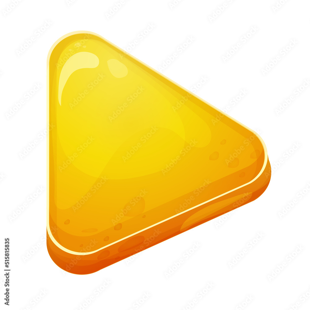 Play or start button in funny cartoon style isolated on white ...