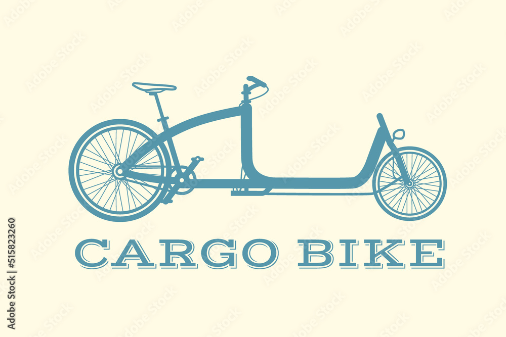 Vector illustration of a cargo bicycle made in flat style. Vector bike ...