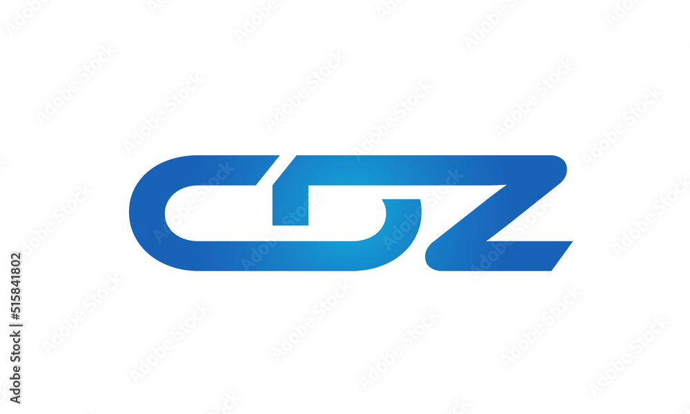 Connected CDZ Letters logo Design Linked Chain logo Concept Stock ...