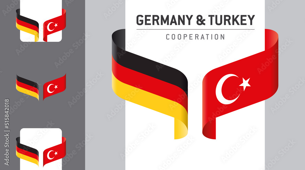 Clip art vector logo with the flags of Germany and Turkey for ...