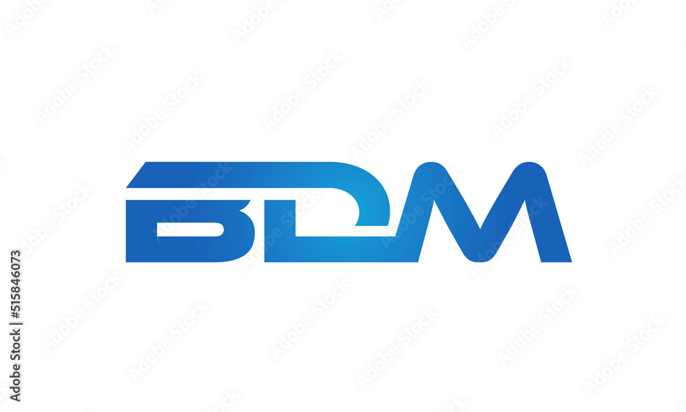 Connected BDM Letters logo Design Linked Chain logo Concept Stock ...